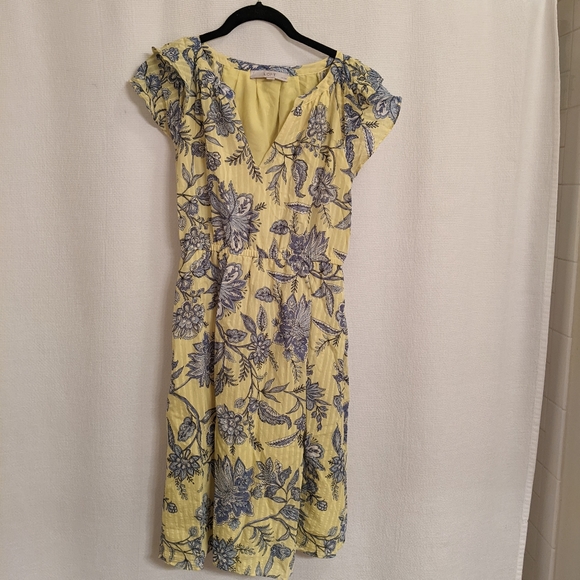 LOFT | Dresses | Xsp Yellow And Blue Floral Dress Loft | Poshmark